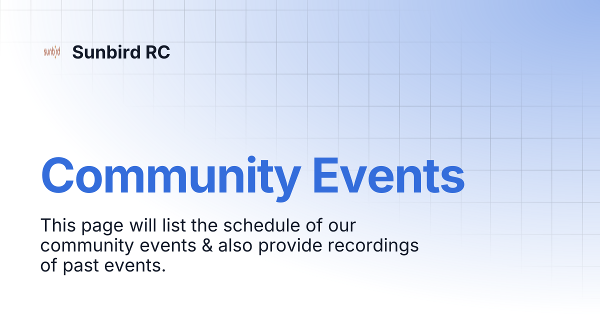 Community Events | Sunbird RC