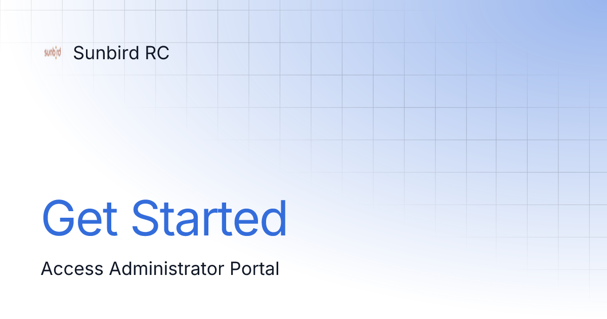 Get Started | Sunbird RC