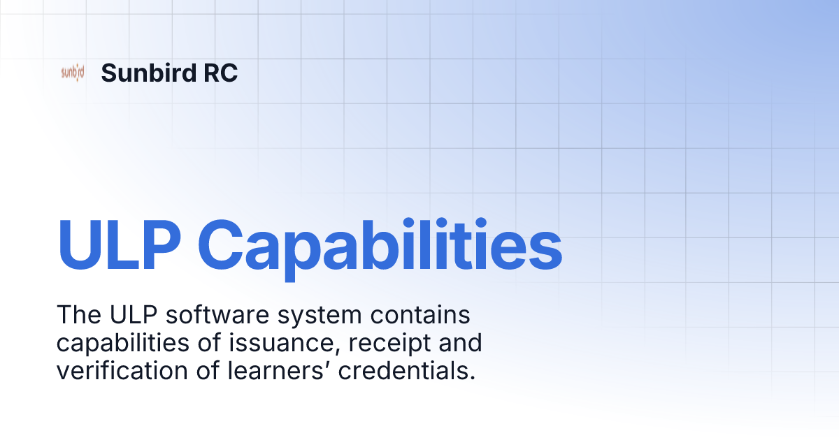 ULP Capabilities | Sunbird RC