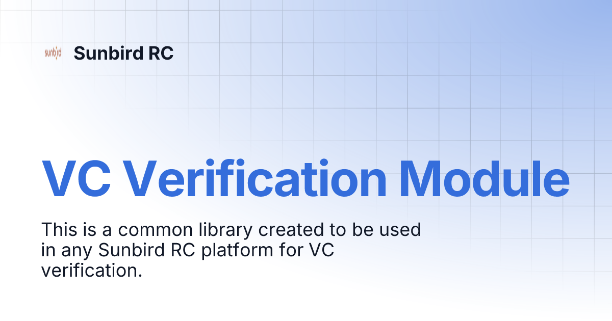 VC Verification Module | Sunbird RC
