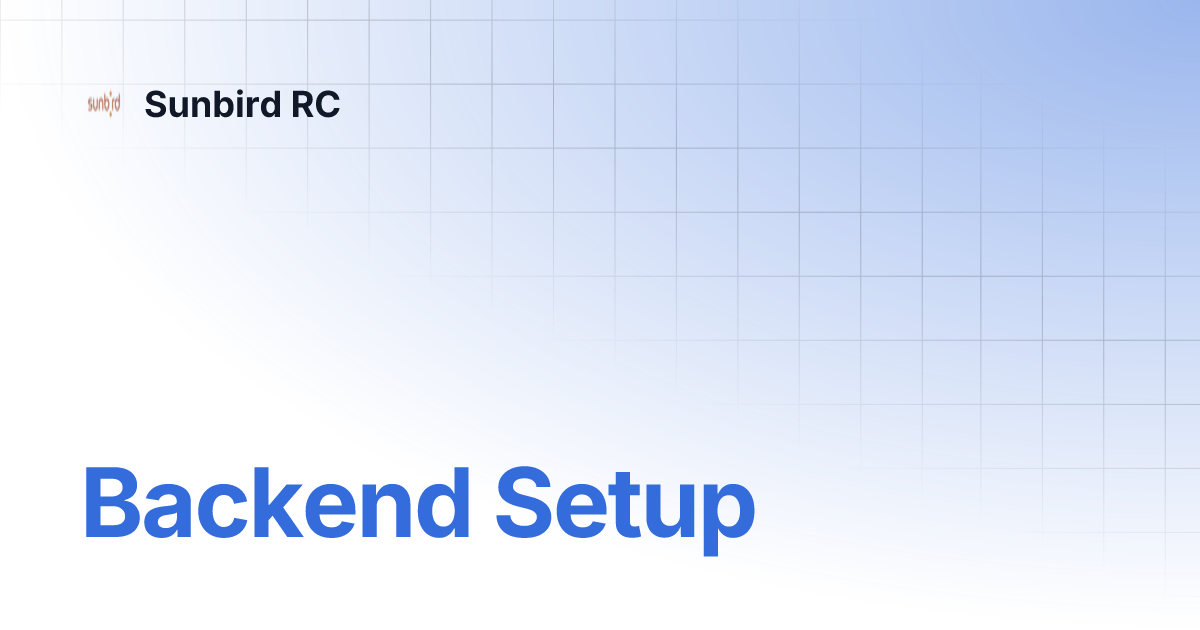 Backend Setup | Sunbird RC