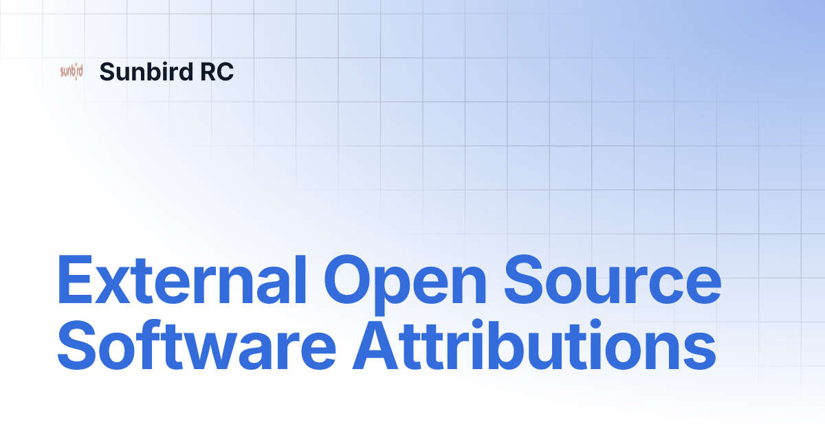 External Open Source Software Attributions | Sunbird RC