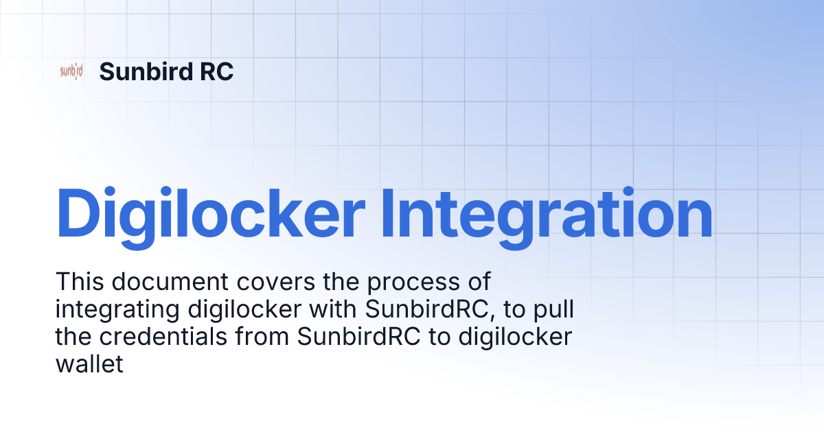 Digilocker Integration | Sunbird RC