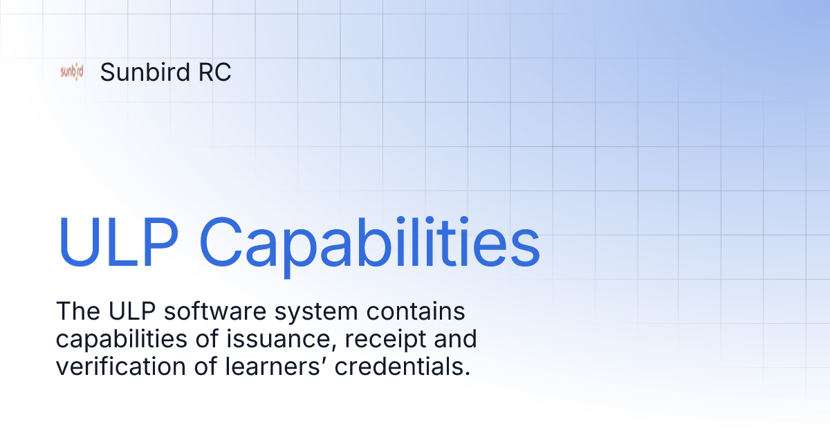 ULP Capabilities | Sunbird RC